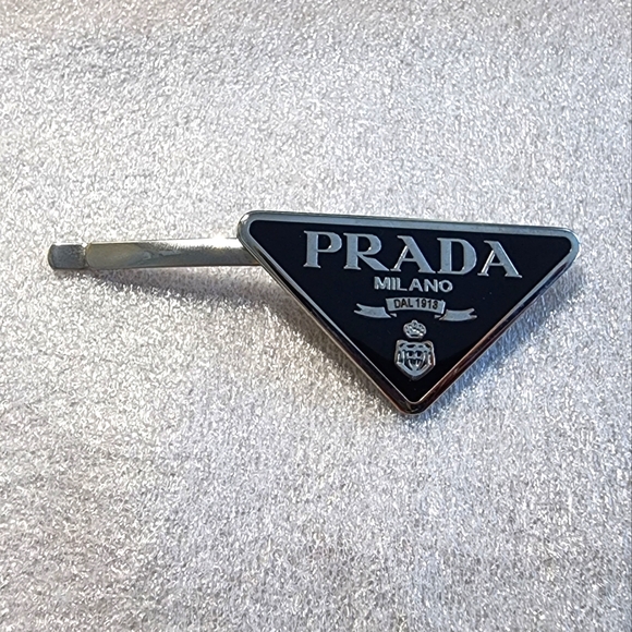 Prada | Accessories | Authentic New Prada Hair Clip Black And Silver ...